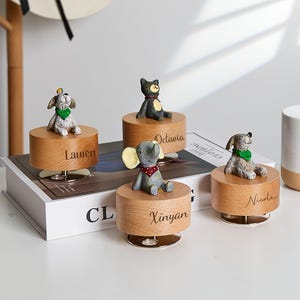 Personalized Music Box With Engraved Name, Animal Music Box, Kids ...