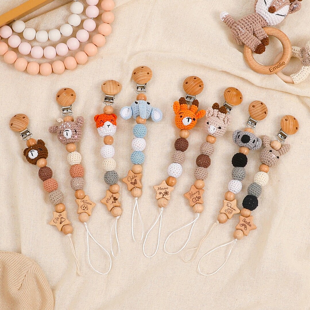 Personalized Pacifier Clip With Baby Name, Custom Newborn Soother Clip ...