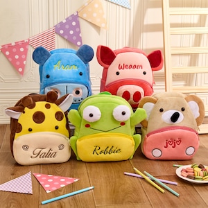 Custom Kids Mini Animal Backpack With Rabbit/cat, Personalized ...