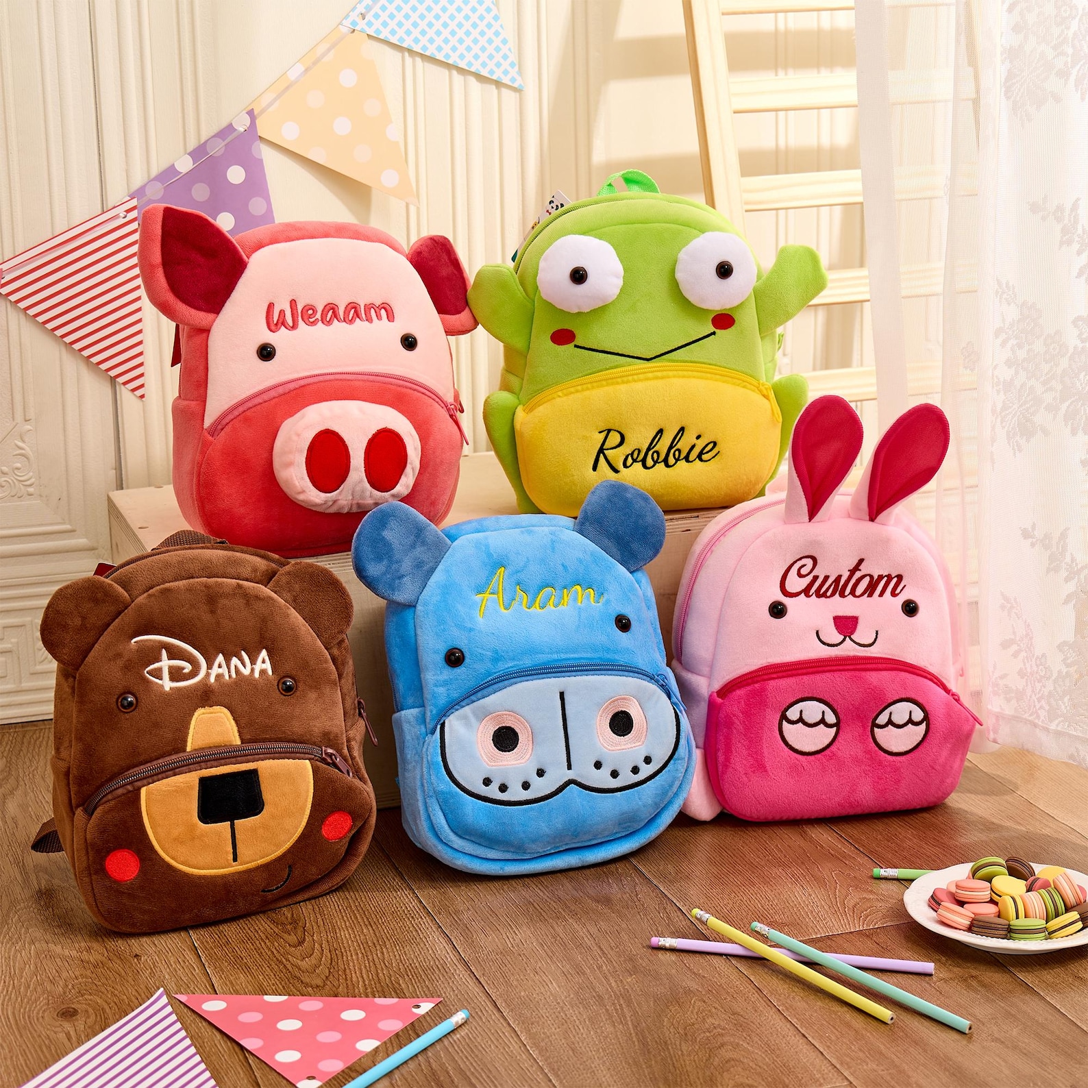 Custom Kids Mini Animal Backpack With Rabbit/cat, Personalized ...