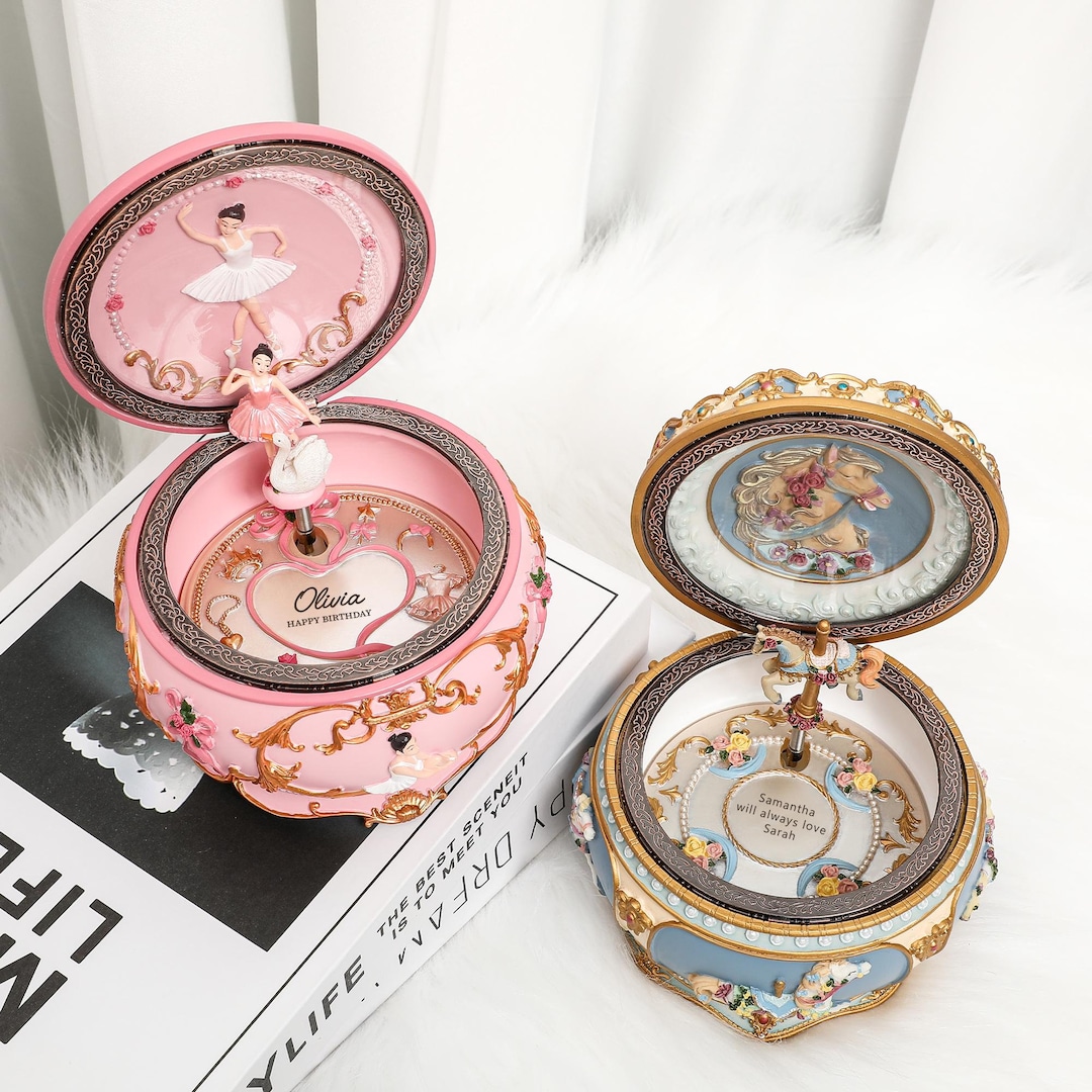 Personalized Music Box With LED Lights, Custom Ballet Girl Music Box ...