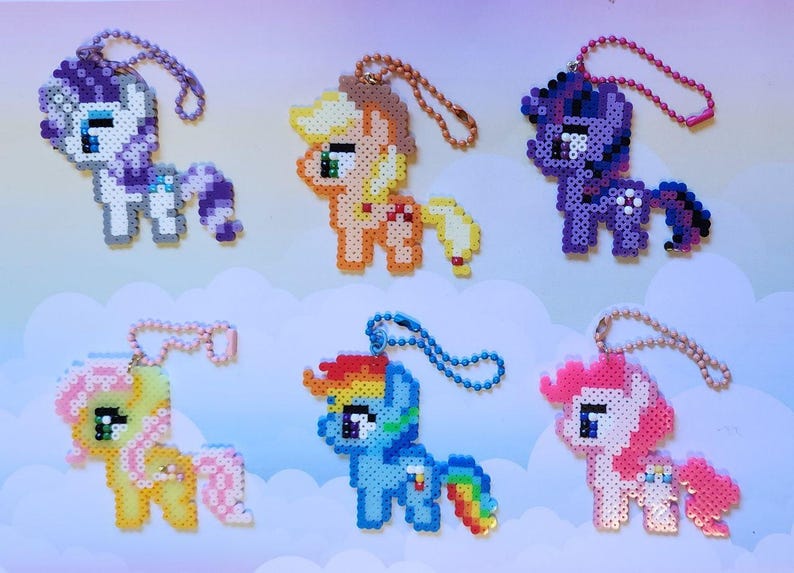 Hama Beads Pixel Art Bag Backpack Charm My Little Pony - Etsy