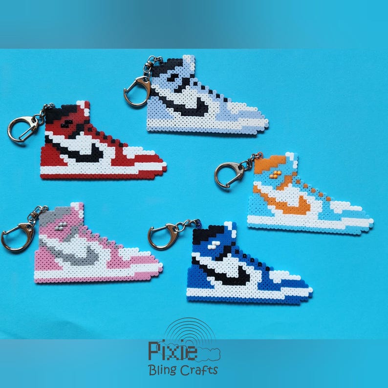 Hama Perler Beads Nike Jordan Air Sneakers Bag Charm, Backpacks Charm ...