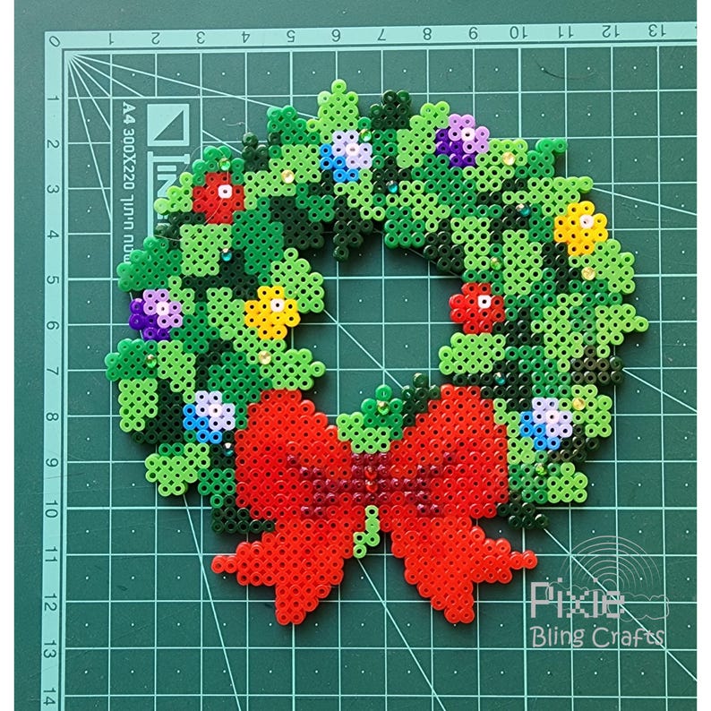 Hama Perler Beads Christmas Wreath New Year 2025 Magnet - Etsy