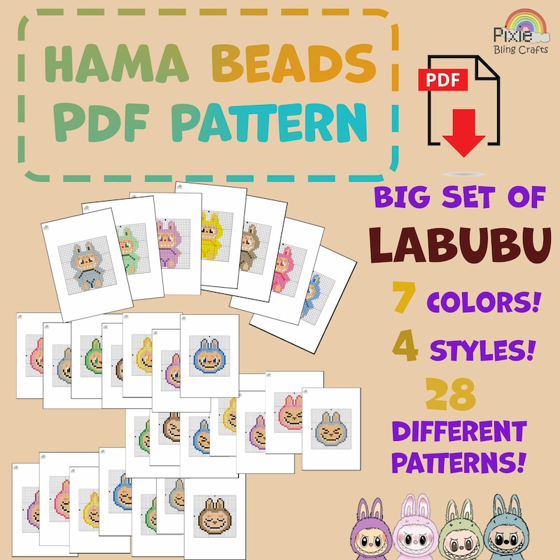 Labubu Perlers - Etsy