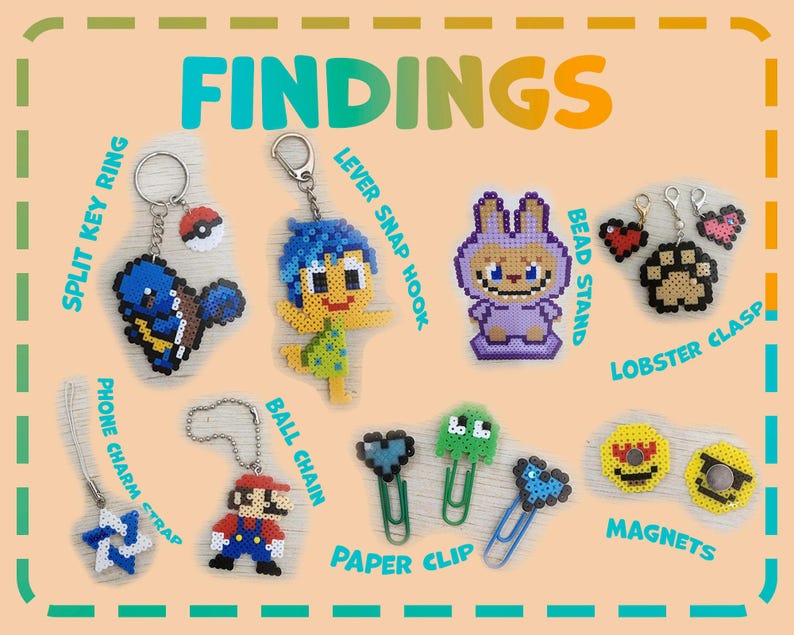 Minecraft Perler Bead Keychain – Handmade Pixel Art Gamer Charms - Etsy