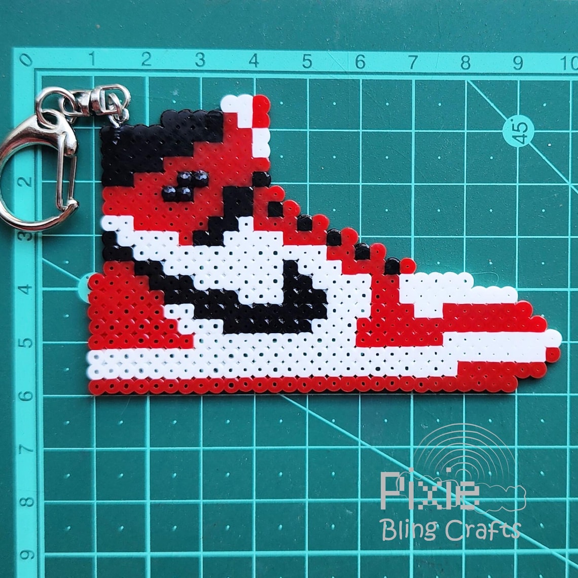 Hama Perler Beads Nike Jordan Air Sneakers Bag Charm, Backpacks Charm ...