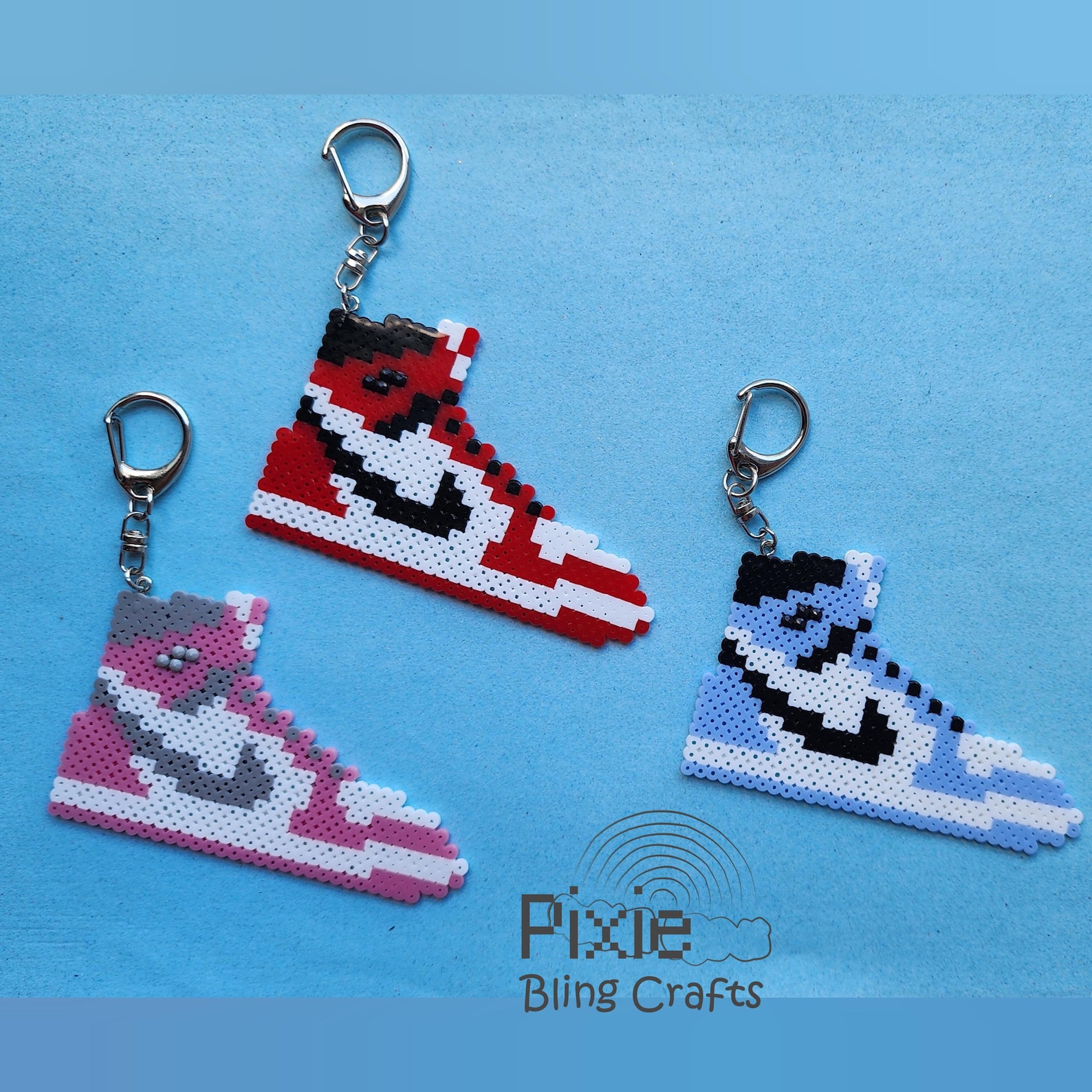 Hama Perler Beads Nike Jordan Air Sneakers Bag Charm, Backpacks Charm ...