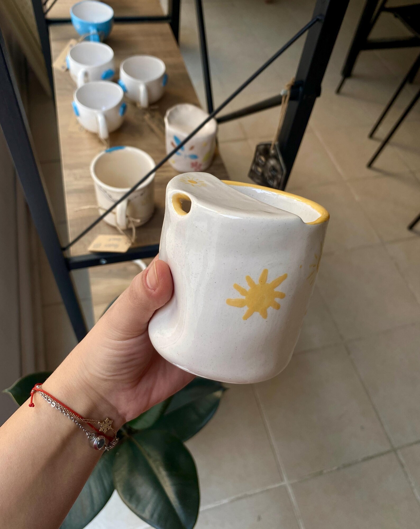 Handmade Ceramic Travel Mug, Sun Theme Travel Mug, Handmade Pottery ...