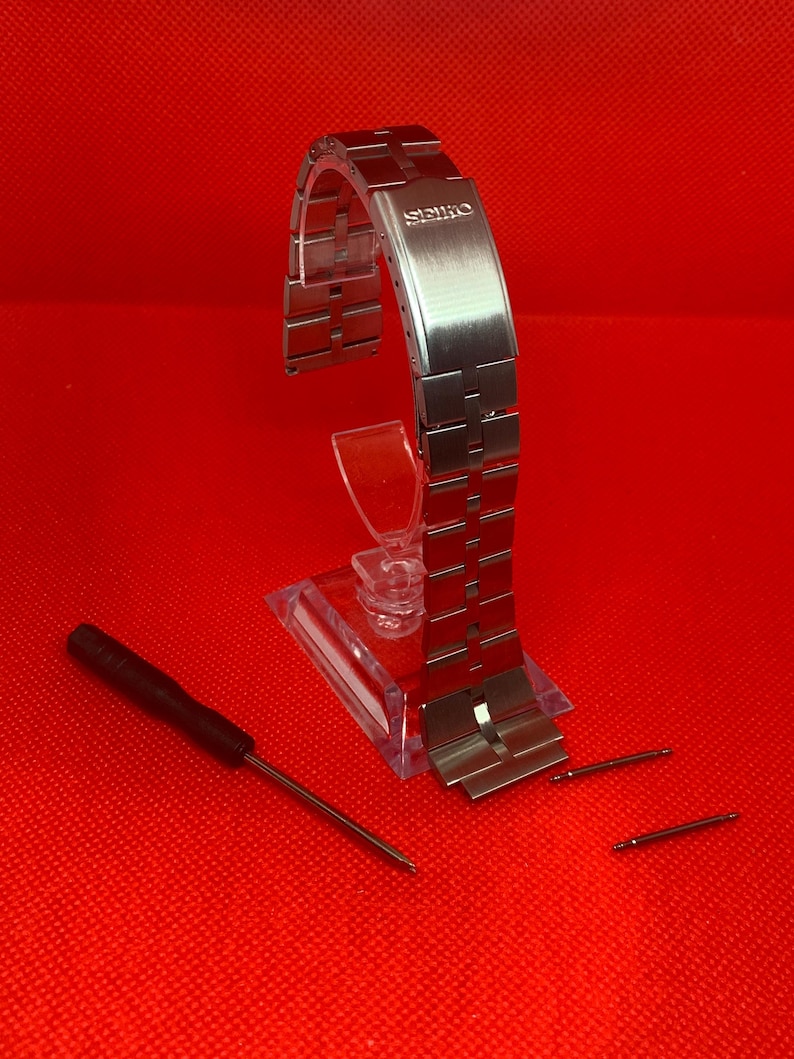 SEIKO BULLHEAD Fishbone 20mm Watch Strap Bracelet Band 6138-0040 6138 ...