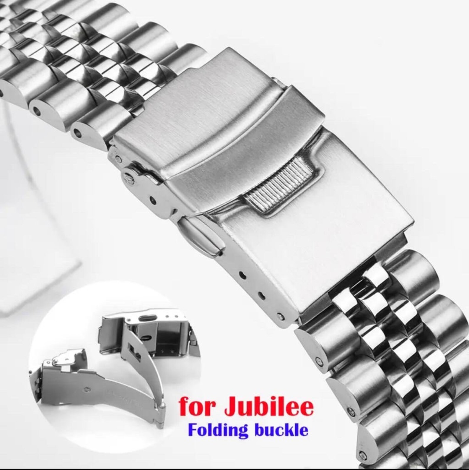 20mm / 22mm Jubilee Strap Bracelet for SEIKO Watch Cases With Curved ...