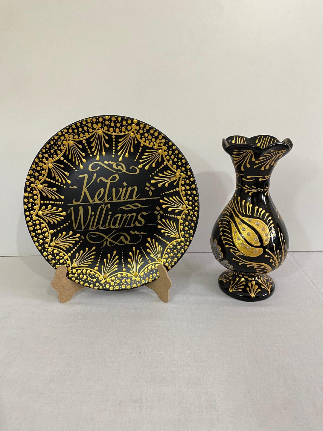 Handmade Turkish Calligraphy Ceramic Plate, Arabic Calligraphy, Wedding ...