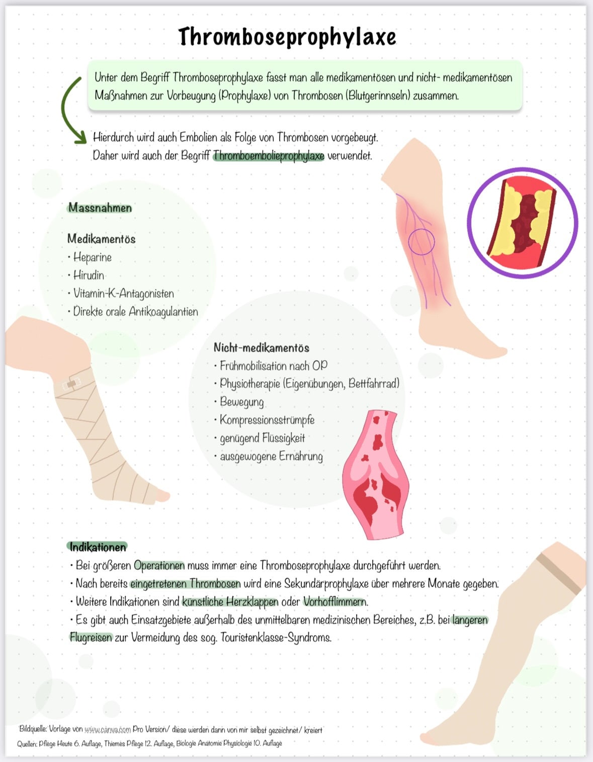 Learning Sheet Bundle Thrombosis/thrombosis Prophylaxis - Etsy