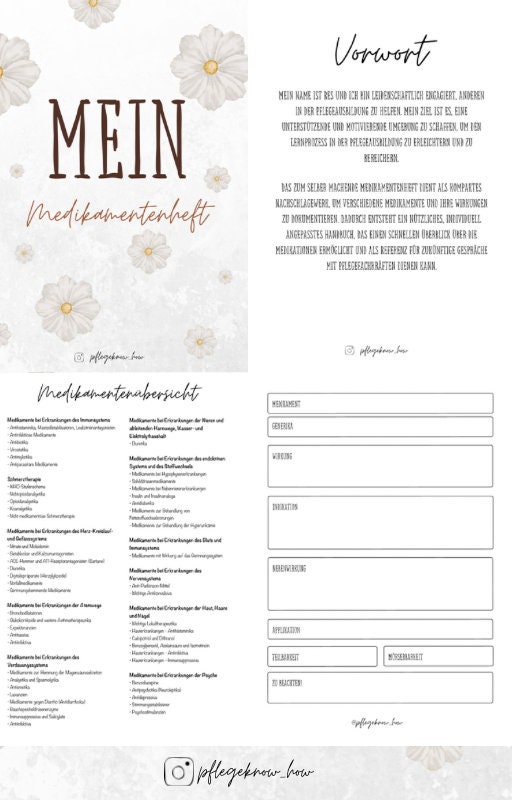 Medication Booklet - Etsy