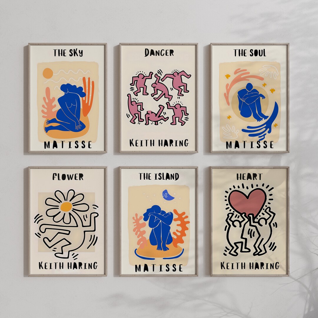 Gallery Wall Art Set of 6 Print, Keith Haring Print, DIGITAL Download ...