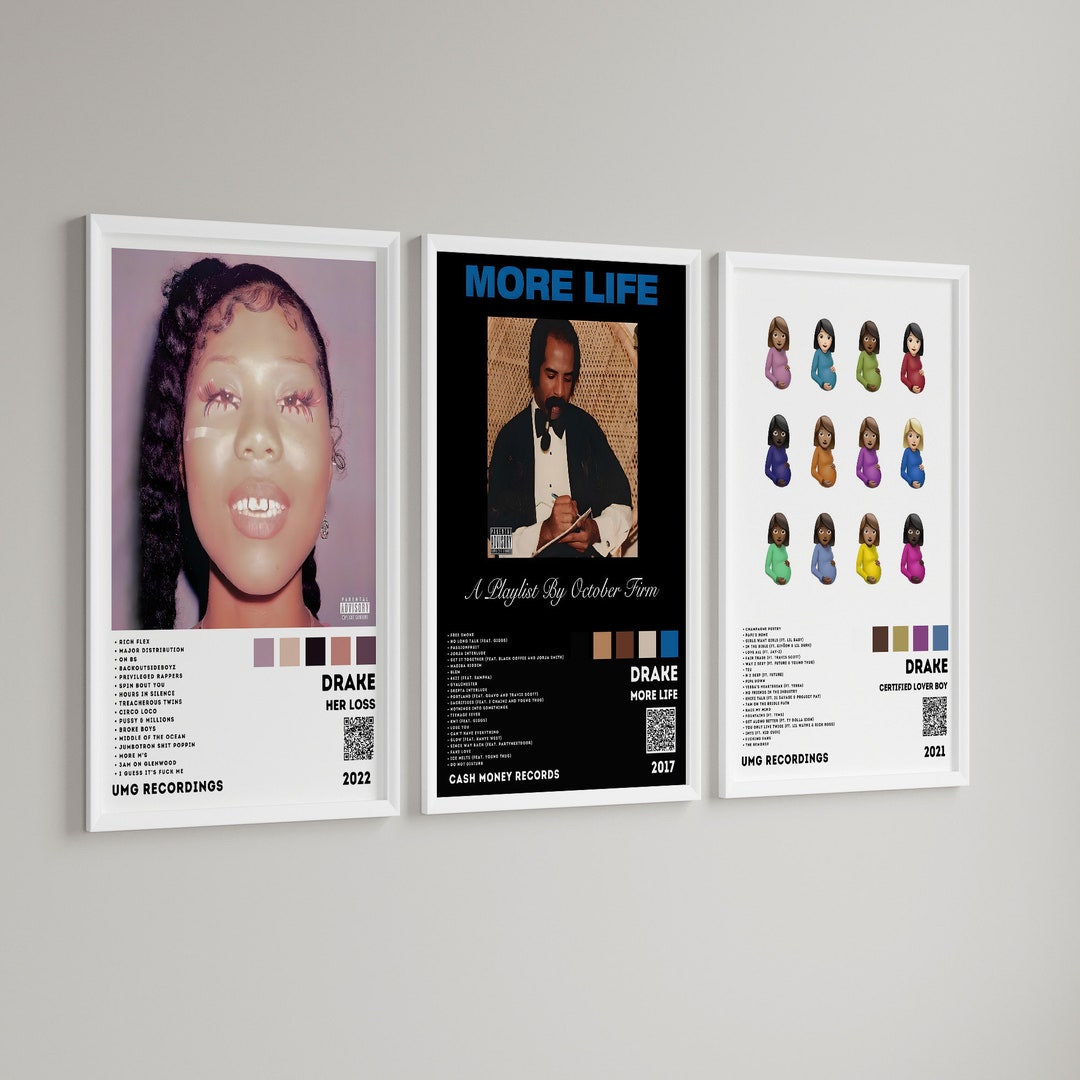 Drake Album Poster Set of 3, Hip Hop Album Poster, DIGITAL DOWNLOAD ...