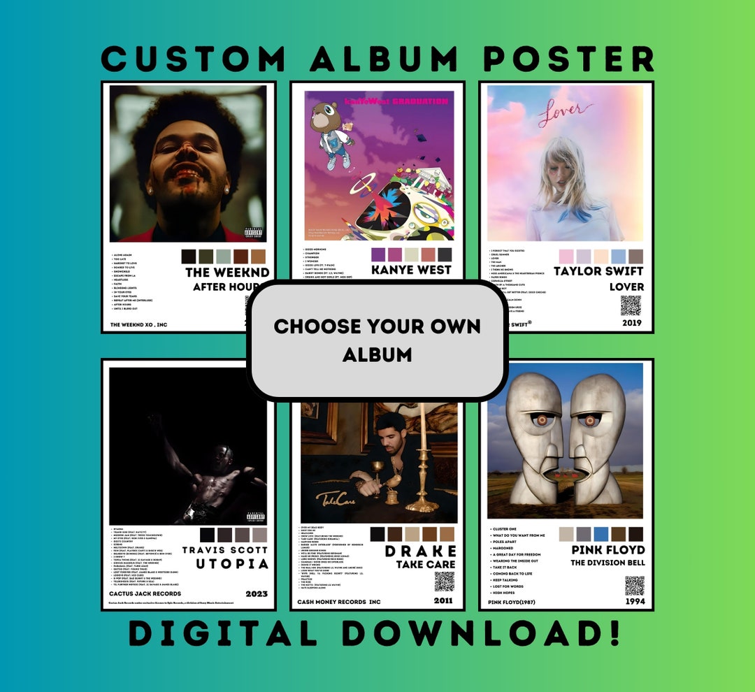 Custom Album Poster, Choose Your Own Album Poster, DIGITAL DOWNLOAD ...