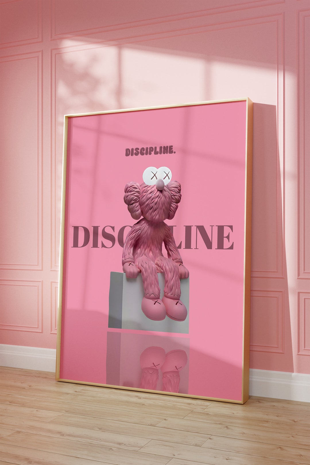 Pink Kaws Poster, Motivational Wall Art, DIGITAL DOWNLOAD, Kaws Digital ...
