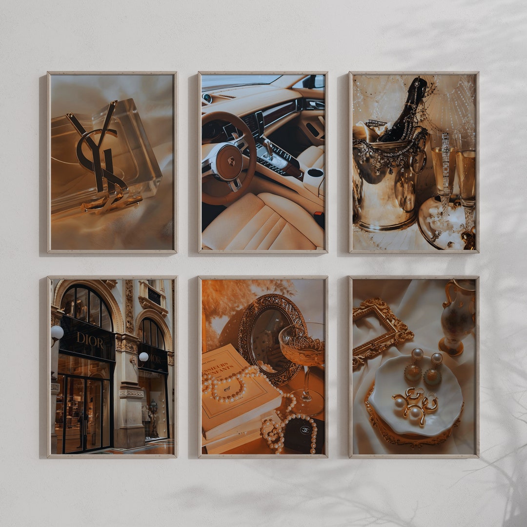 Beige Luxury Print Set of 6, Luxury Fashion Poster, DIGITAL DOWNLOAD ...