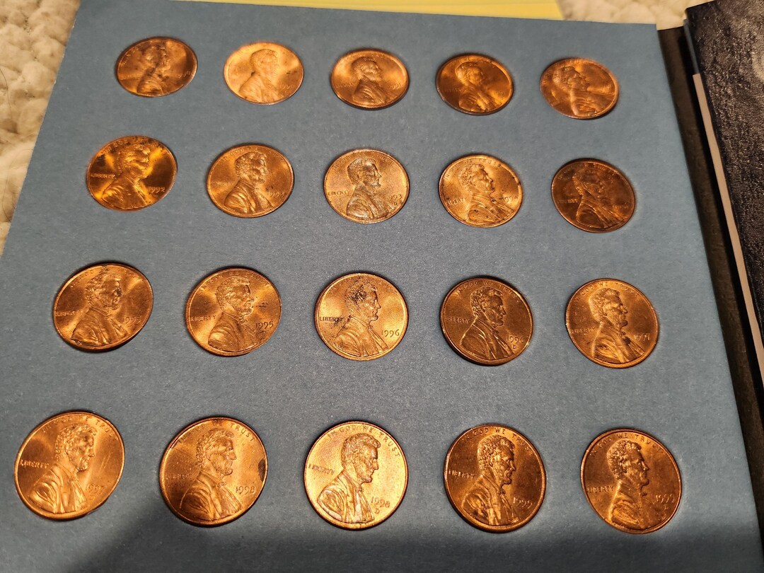 1990 Through 1999 Pennies in a New Whitman Unmarked Cent Folder ...