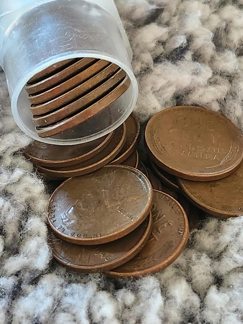 A Roll of Each Year 1946P, 1947P, And, 1948P . Wheat Lincoln Cents ...