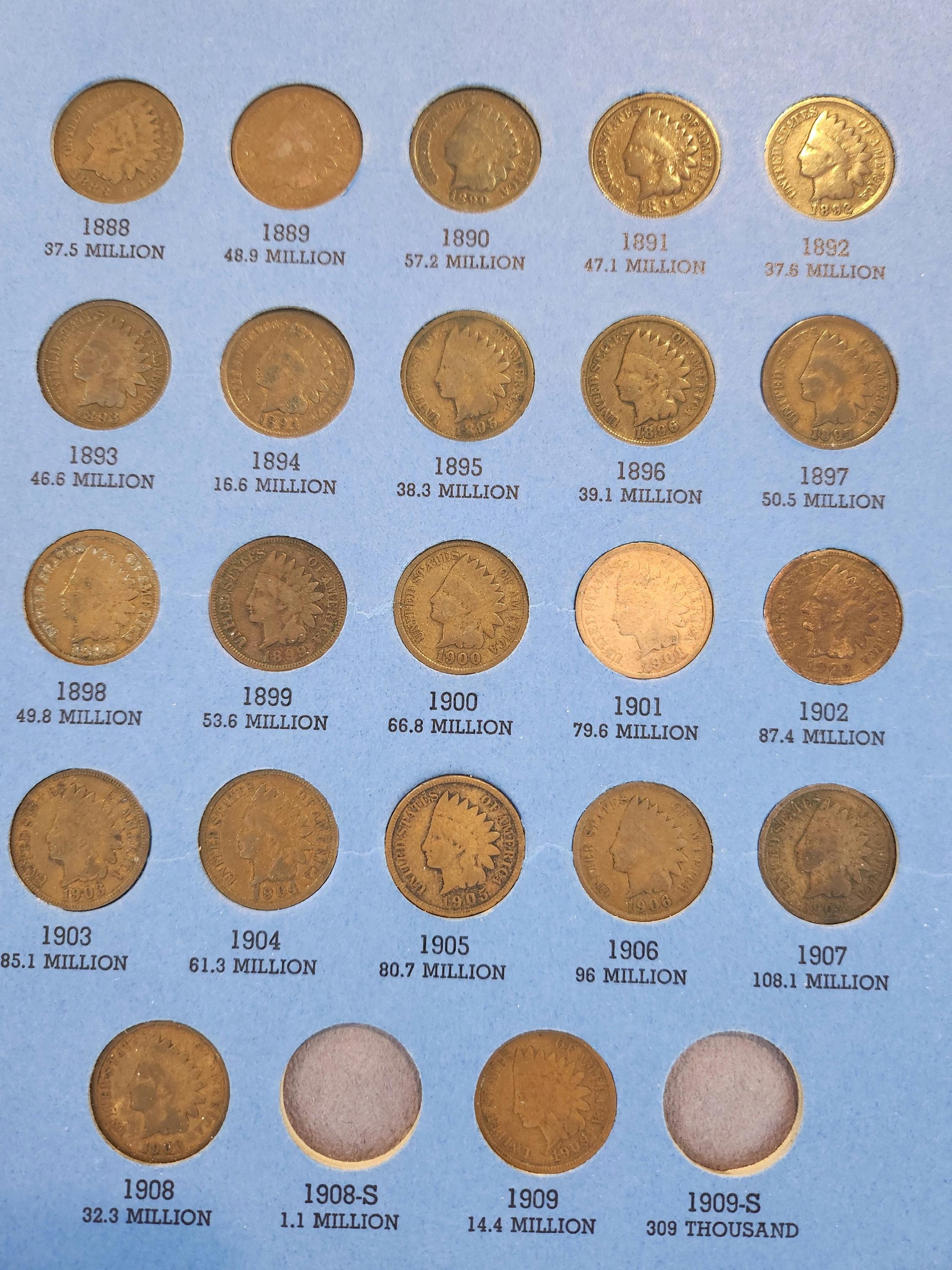 Older Whitman Indian Head Cent Folder. Also Space for Flying Eagle ...