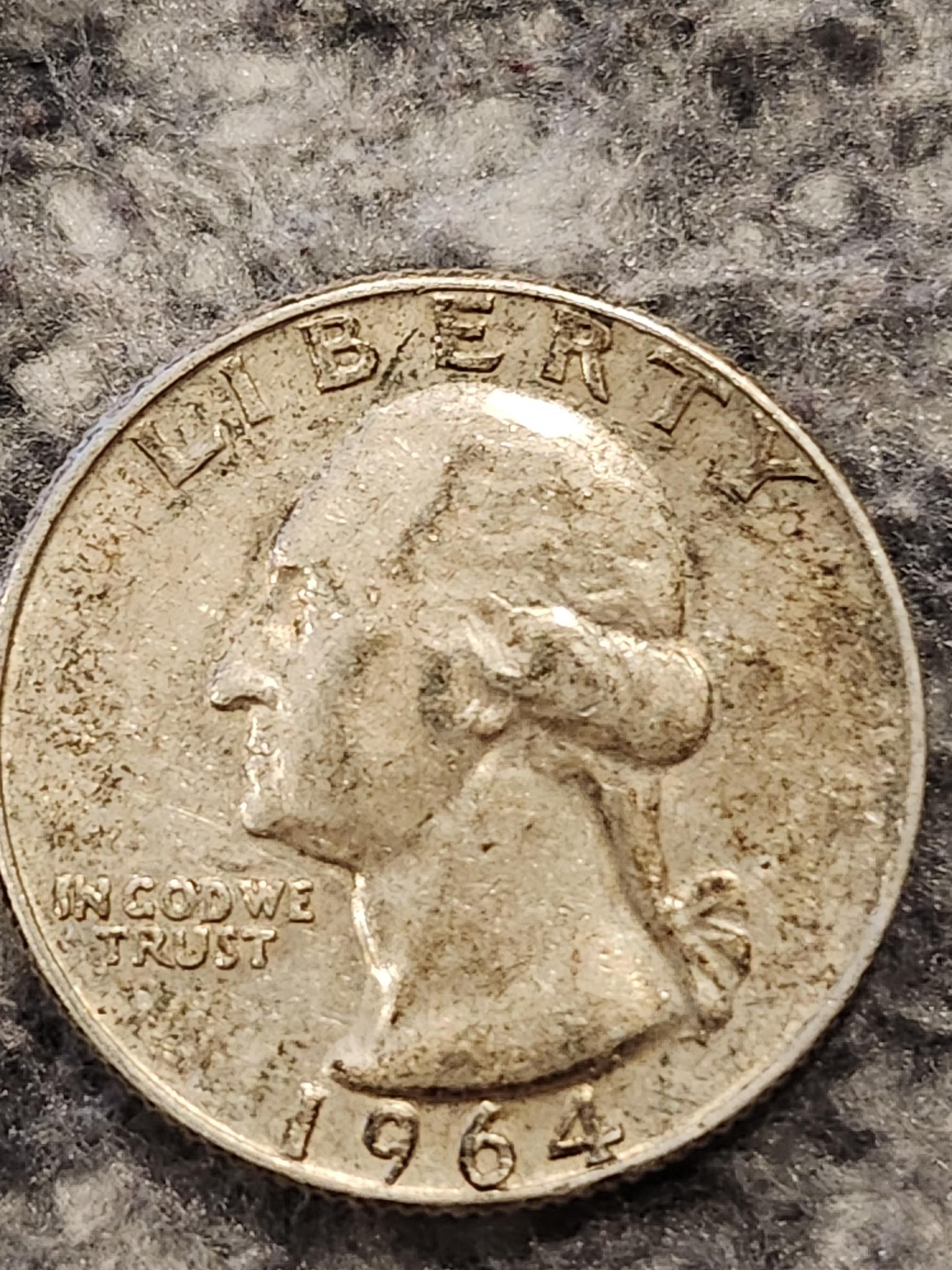 1964 Kennedy Half Dollar, Two Denver Mint Quarters and a Brilliant ...