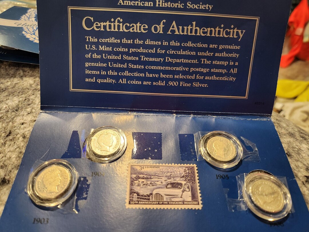 Treasury of United States Silver Dimes Collection From America Historic ...