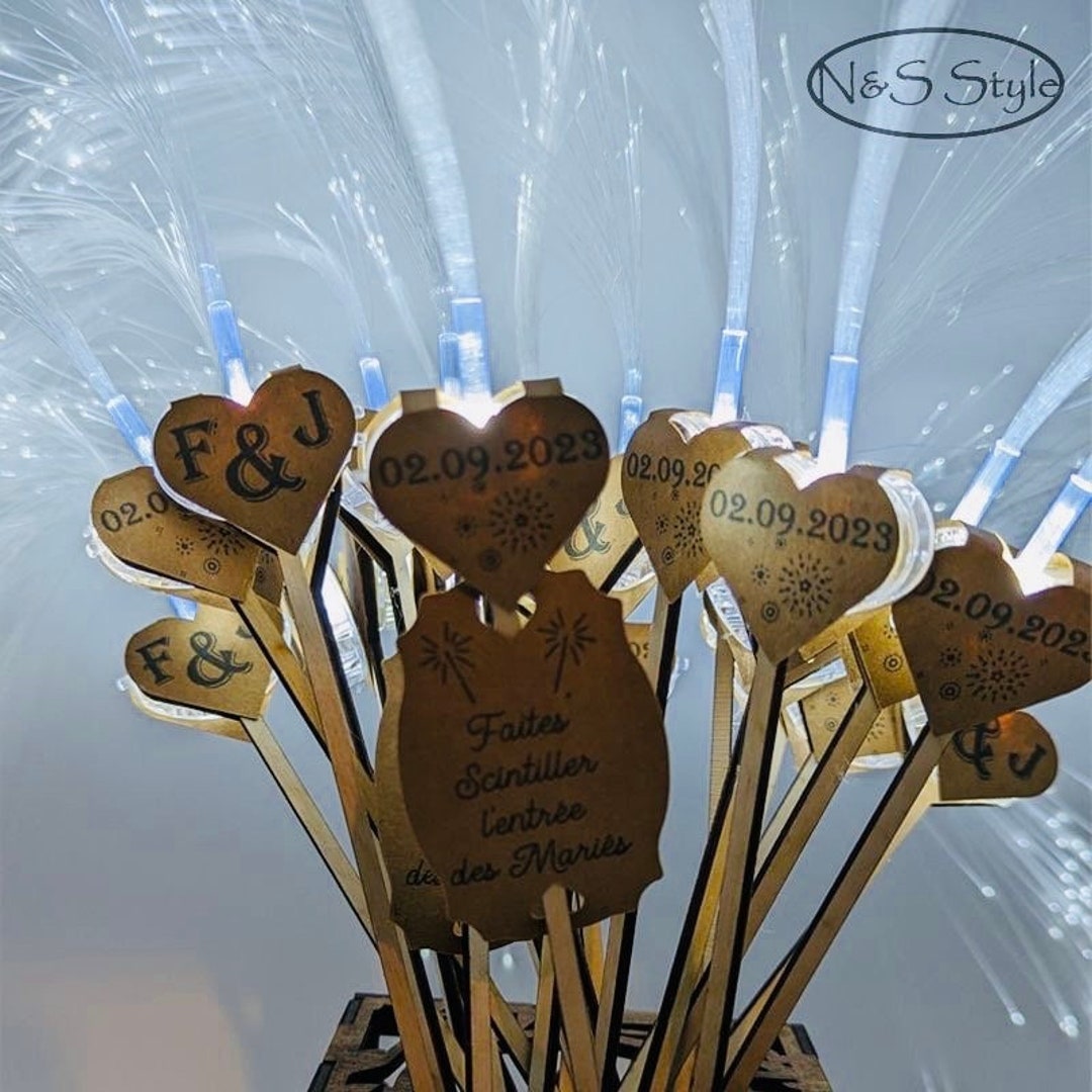 Cierge magique scintillant fibre led lumineux pour faire scintiller ...