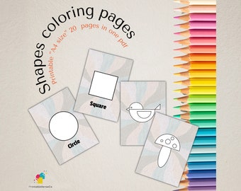 11 Printable Shapes Coloring Pages Worksheets for Kids: Preschool ...