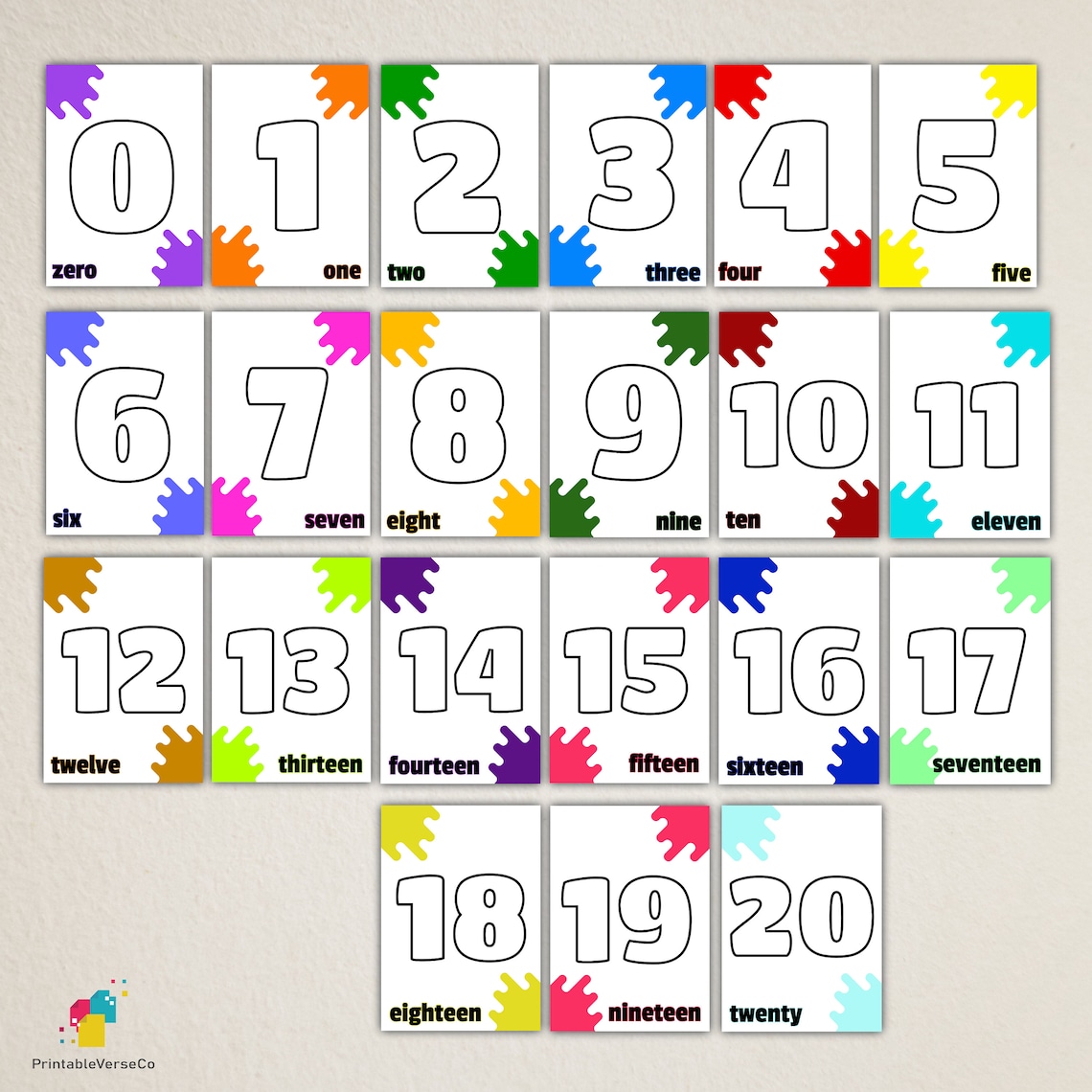 Printable Numbers Coloring Pages for Kids 1-20 Preschool Kindergarten ...
