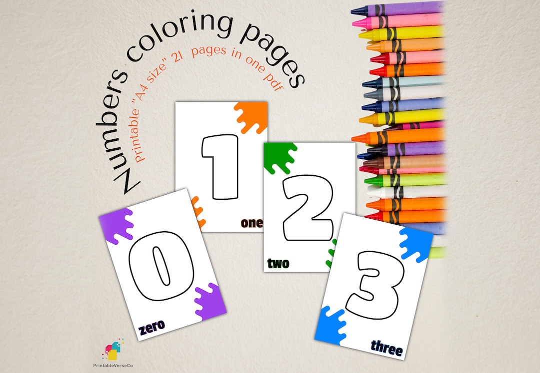 Printable Numbers Coloring Pages for Kids 1-20 Preschool Kindergarten ...