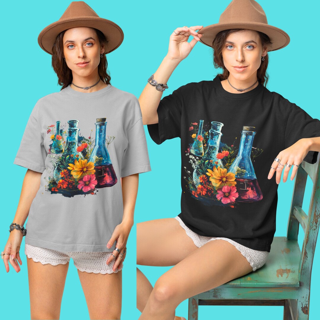Chemistry Shirt Laboratory, Floral Chemistry Equipment Unisex T-shirt ...