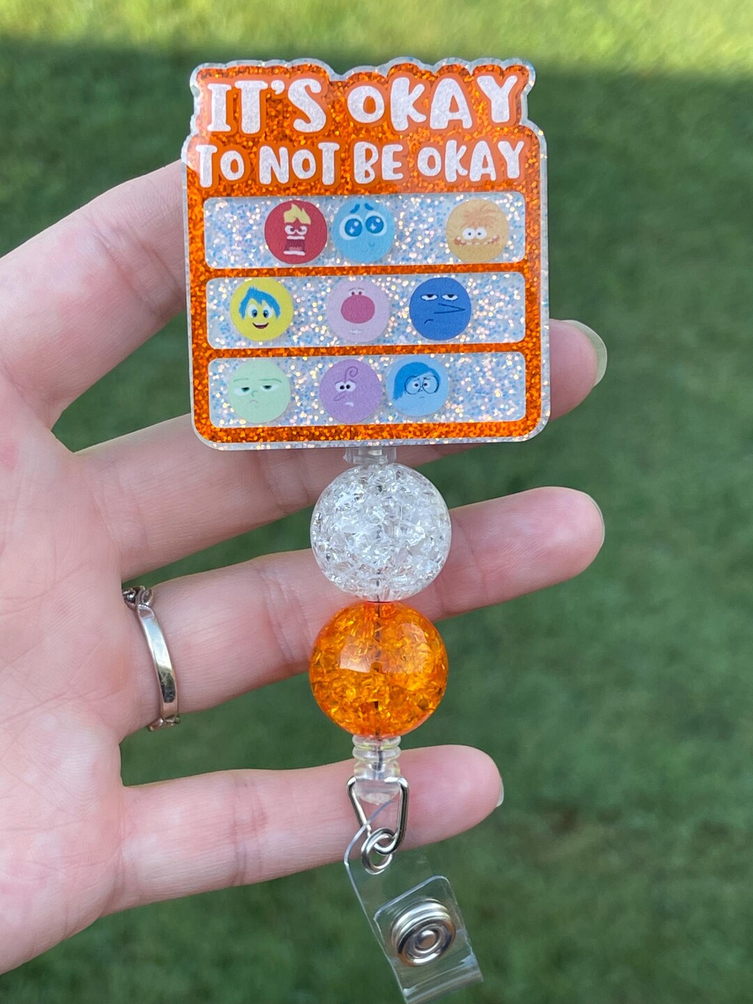 It’s Ok-orange-emotions-nurse-teacher-badge Reel-lanyard- - Etsy