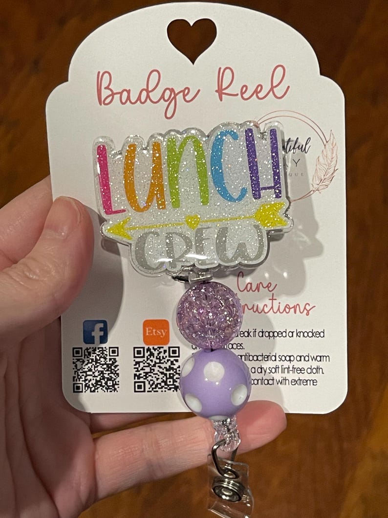 Lunch Crew-cafeteria-school-teacher-lanyard-badge Reel - Etsy
