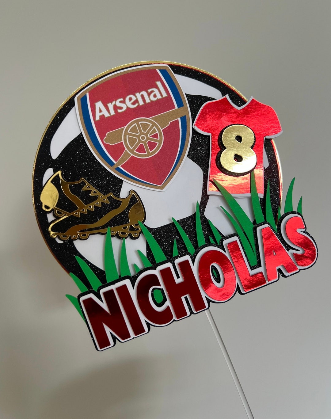 Arsenal Football soccer Cake Topper - Etsy