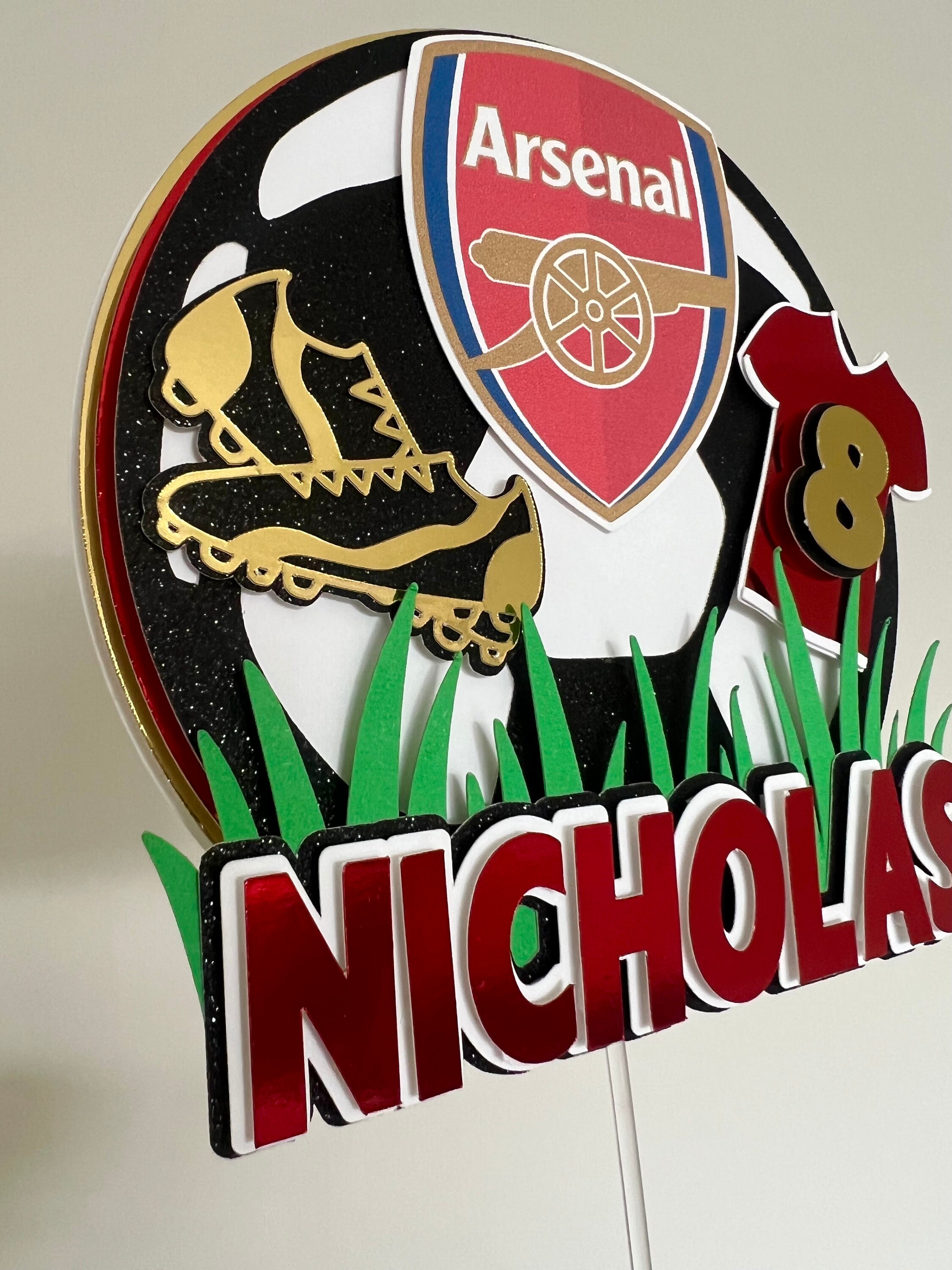Arsenal Football soccer Cake Topper - Etsy