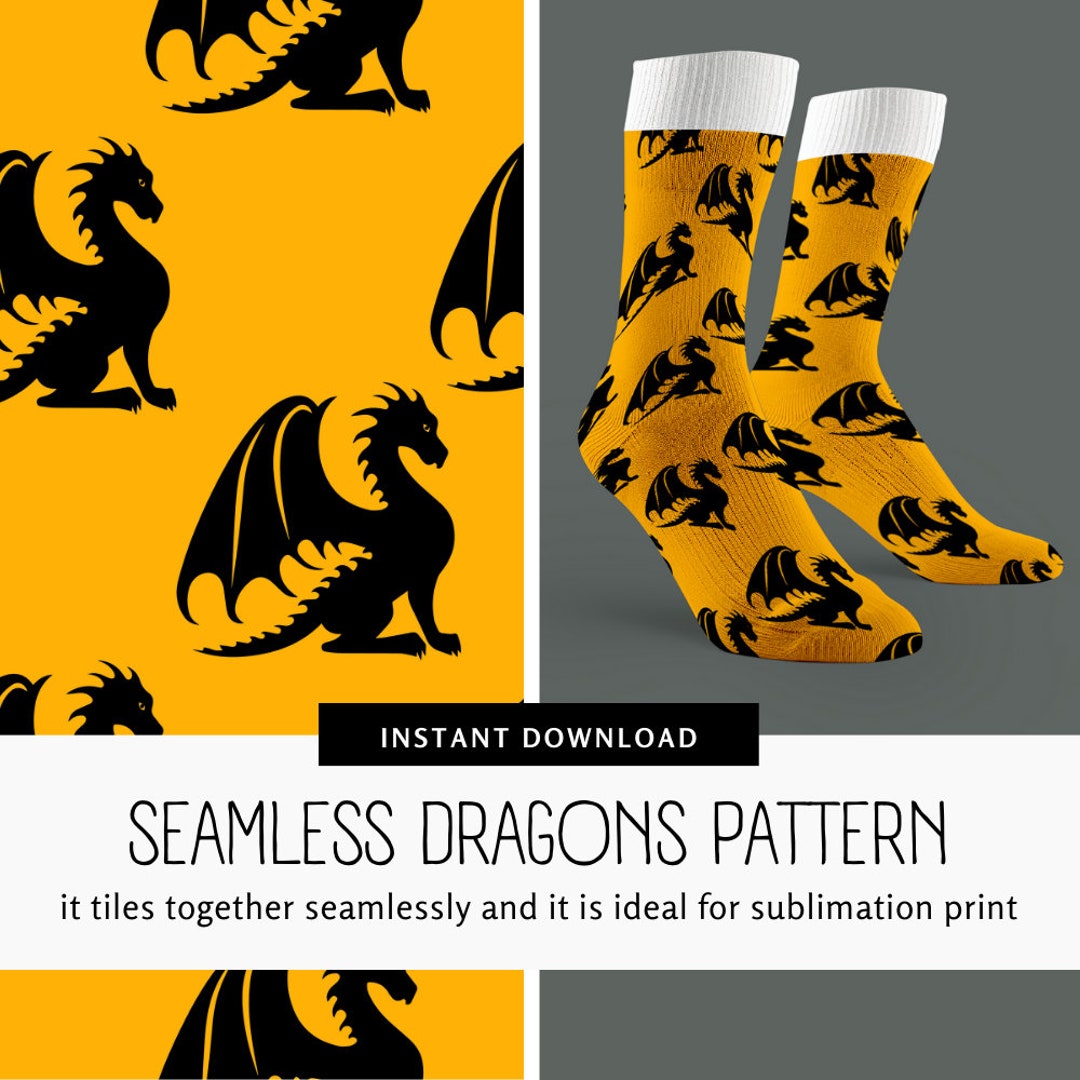 Dragon Pattern Seamless, Digital Wallpaper Pattern, Repeat Dragon ...