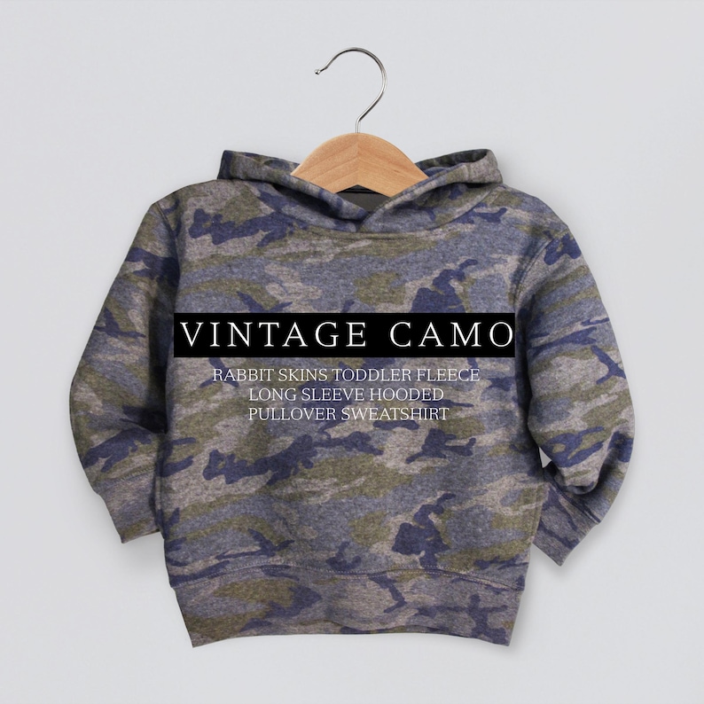 Rabbit Skins Vintage Camo Toddler Hoodie Mockup, Kids Hoodie Mockup ...