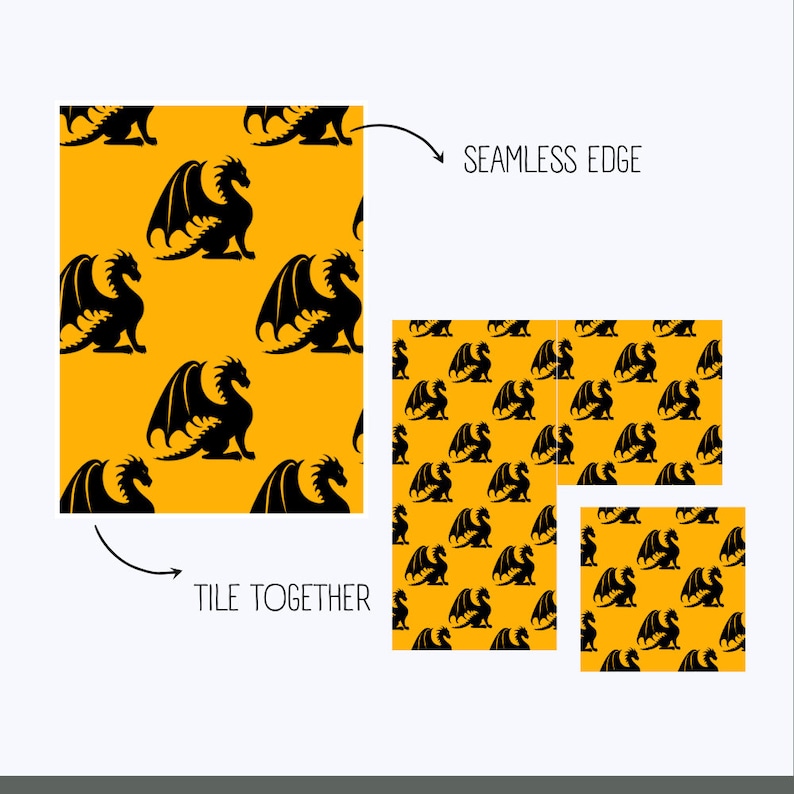 Dragon Pattern Seamless, Digital Wallpaper Pattern, Repeat Dragon ...