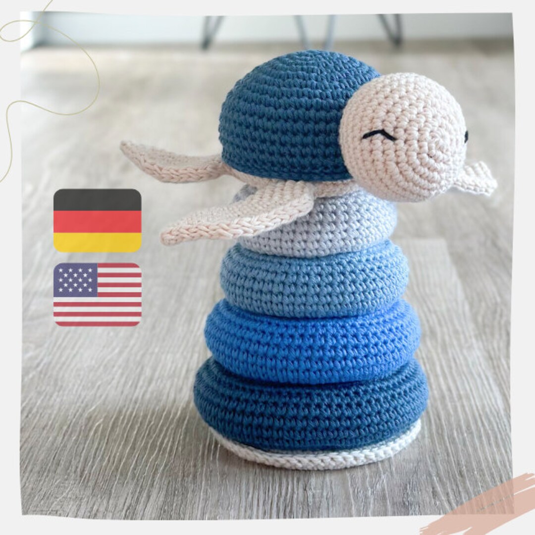 Stacking Toy Sammy the Turtle - Crochet Pattern | GERMAN & ENGLISH - Etsy