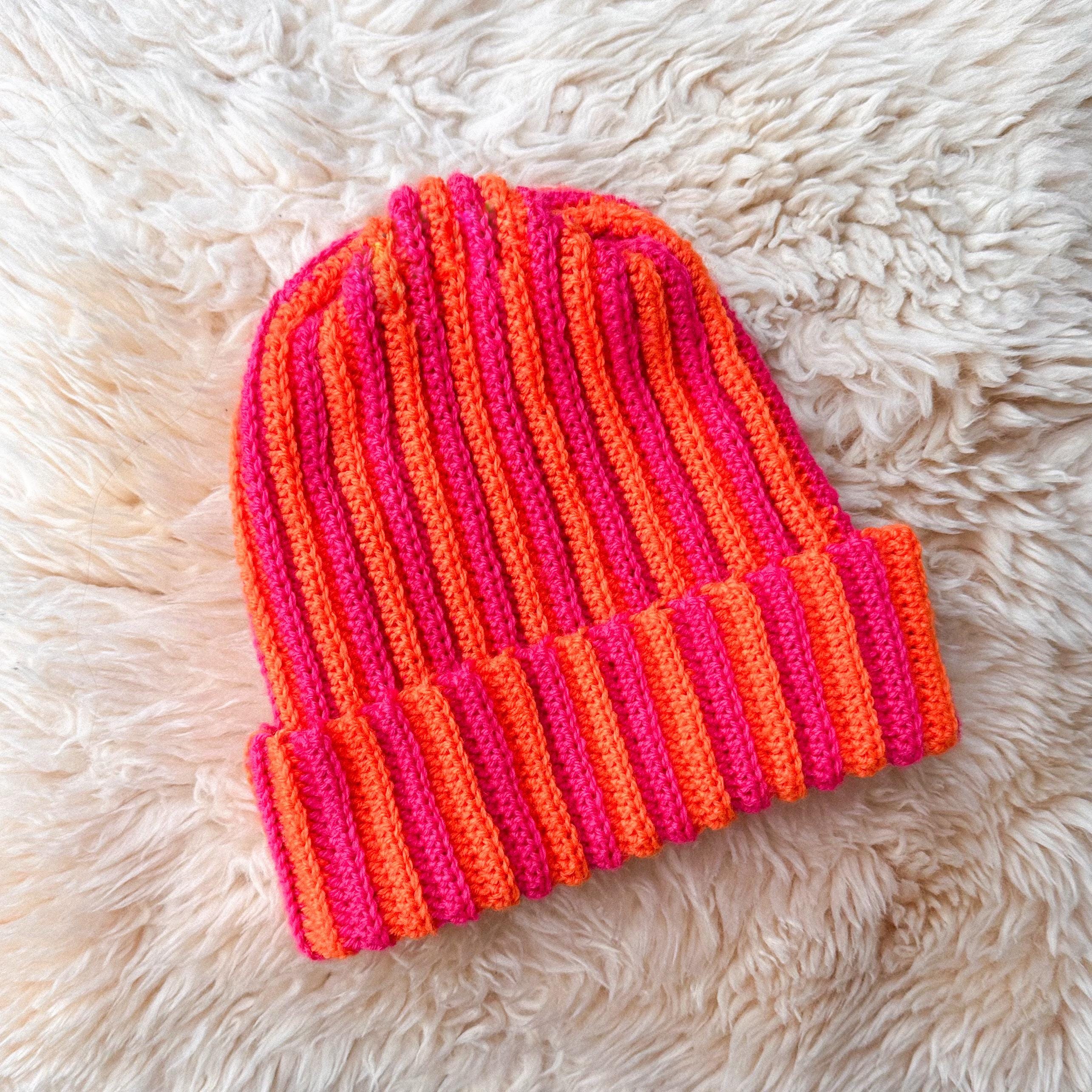 Crochet Pattern Colorful Striped Beanie Hat | Beginner Friendly ...