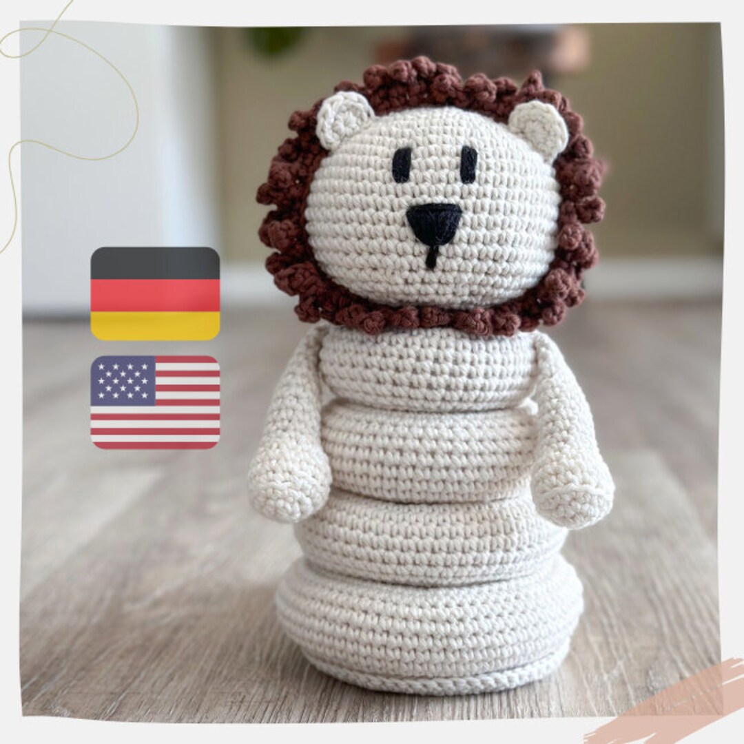 Stacking Tower Leo the Lion - Crochet Pattern | German & ENGLISH - Etsy