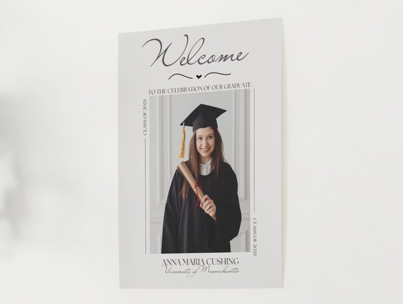 Graduation Party Welcome Sign Template Photo Graduation Welcome Poster ...