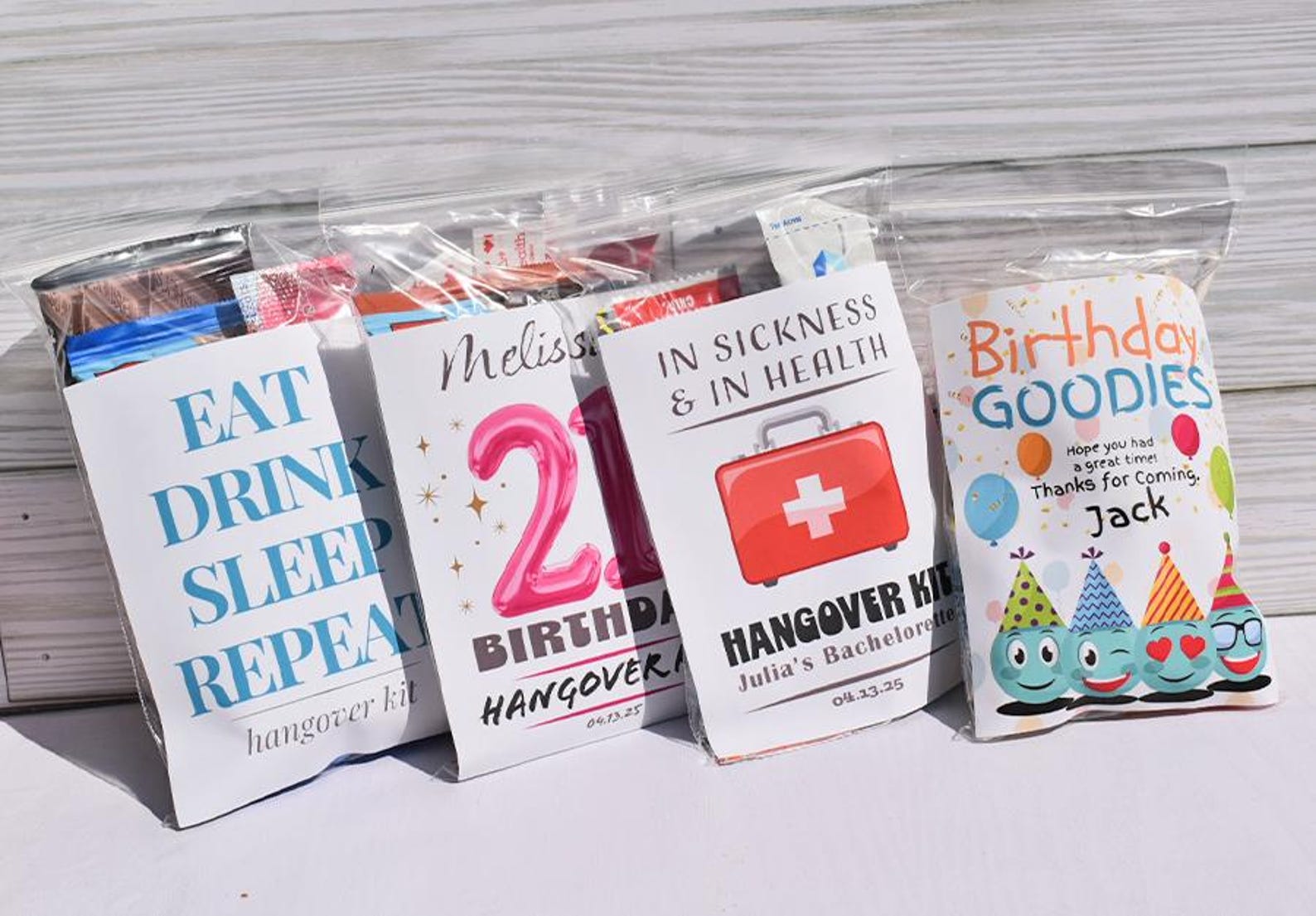 Custom Party Hangover Kit Sticker, Printable Label, Editable on Canva ...