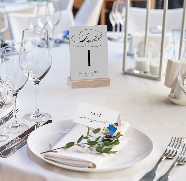 Printed Wedding Table Numbers, Heavy Cardstock Wedding Table Decor ...