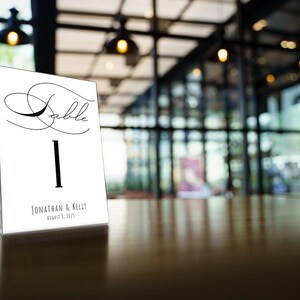 Printed Wedding Table Numbers, Heavy Cardstock Wedding Table Decor ...