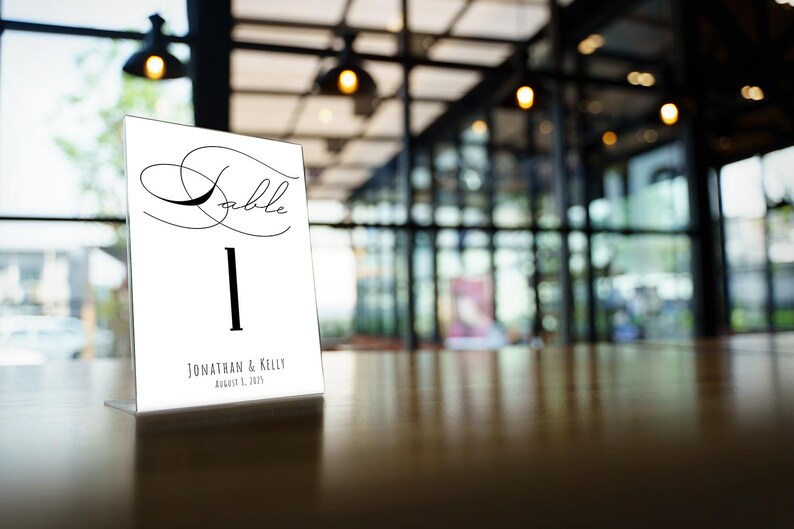 Printed Wedding Table Numbers, Heavy Cardstock Wedding Table Decor ...