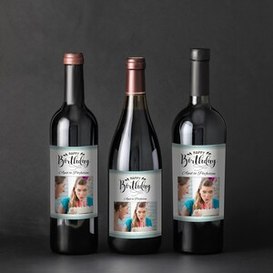 Custom Happy Birthday Wine Label Alcohol Bottle Wine Sticker/birthday ...