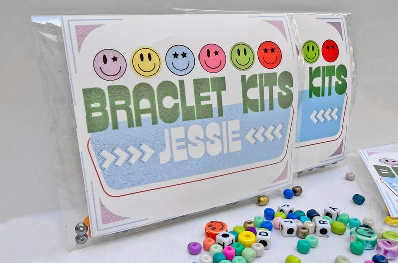 Personalized Bracelet Making Kit, Kids Name Bracelet Craft DIY Party ...